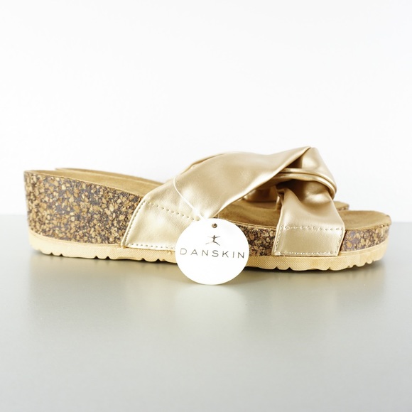 Danskin | Shoes | Danskin Faith Vegan Upper Leather Slip On Metallic ...